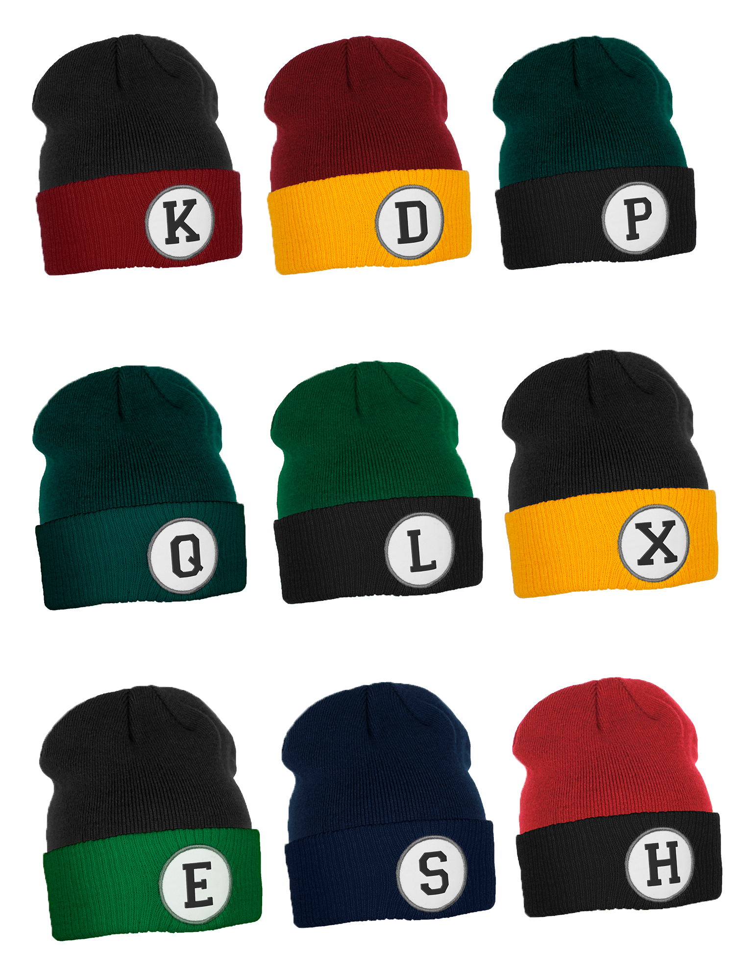 Daxton Custom A to Z Initial Letters Cuff Hat Beanie Warm Knit Skull ...